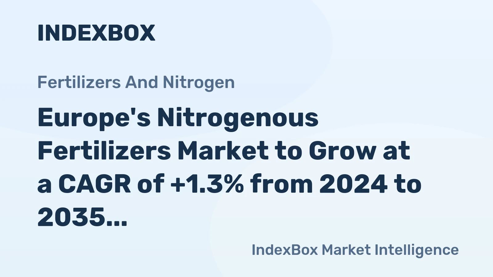 Europe's Nitrogenous Fertilizers Market to Grow at a CAGR of +1.3% from 2024 to 2035