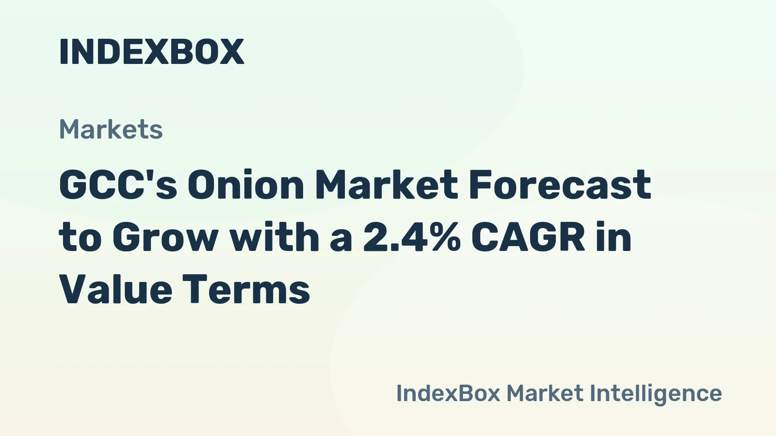 GCC's Onion Market Forecast to Grow with a 2.4% CAGR in Value Terms