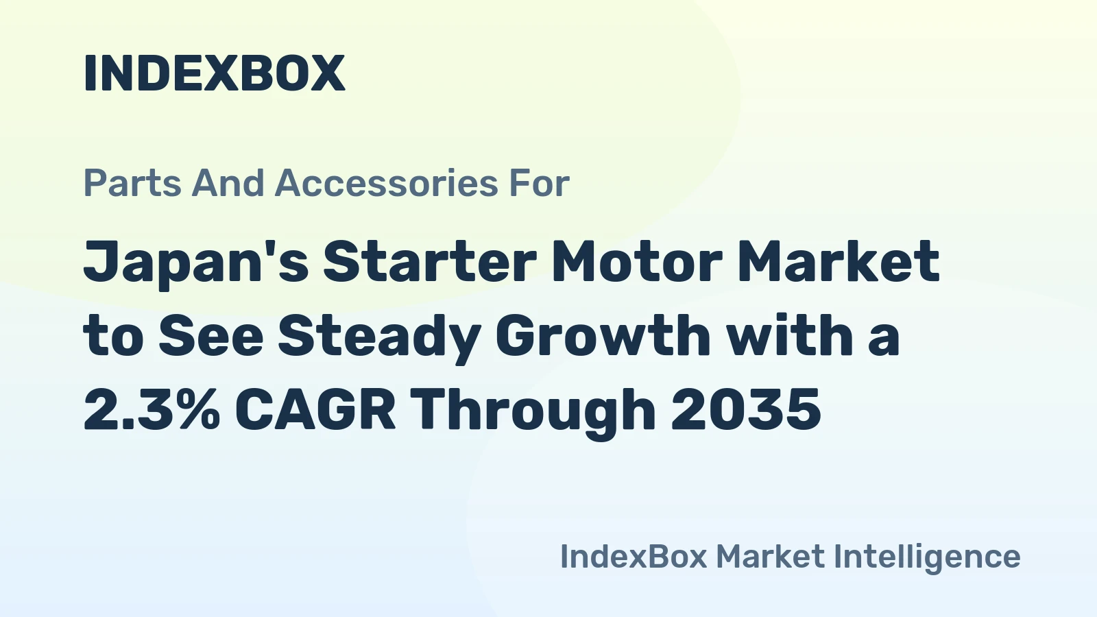 Japan's Starter Motor Market to See Steady Growth with a 2.3% CAGR Through 2035