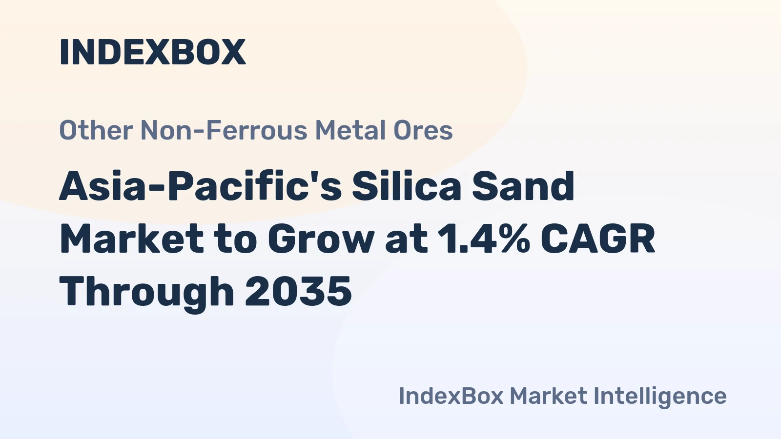 Asia-Pacific's Silica Sand Market to Grow at 1.4% CAGR Through 2035