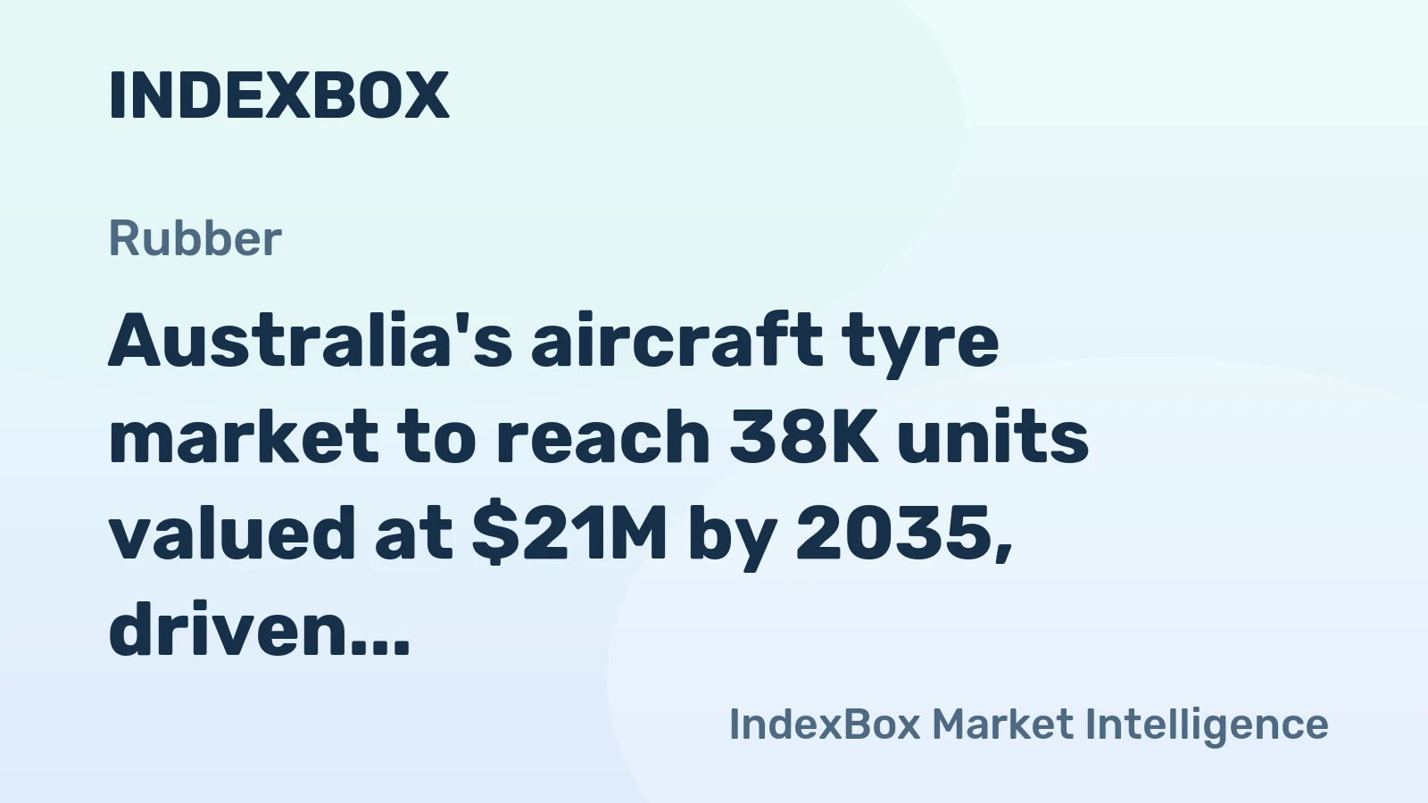 Australia's aircraft tyre market to reach 38K units valued at $21M by 2035, driven by steady demand growth.