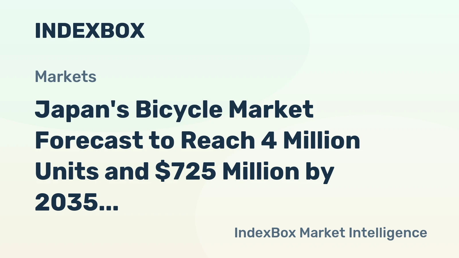 Japan's Bicycle Market Forecast to Reach 4 Million Units and $725 Million by 2035