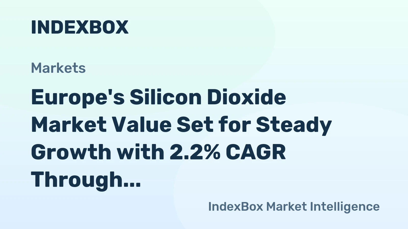 Europe's Silicon Dioxide Market Value Set for Steady Growth with 2.2% CAGR Through 2035