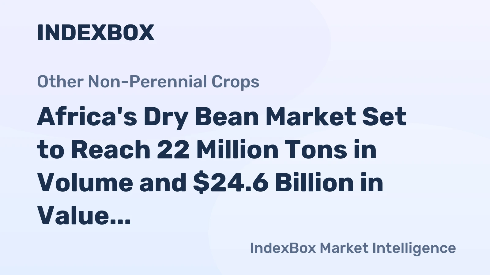 Africa's Dry Bean Market Set to Reach 22 Million Tons in Volume and $24.6 Billion in Value