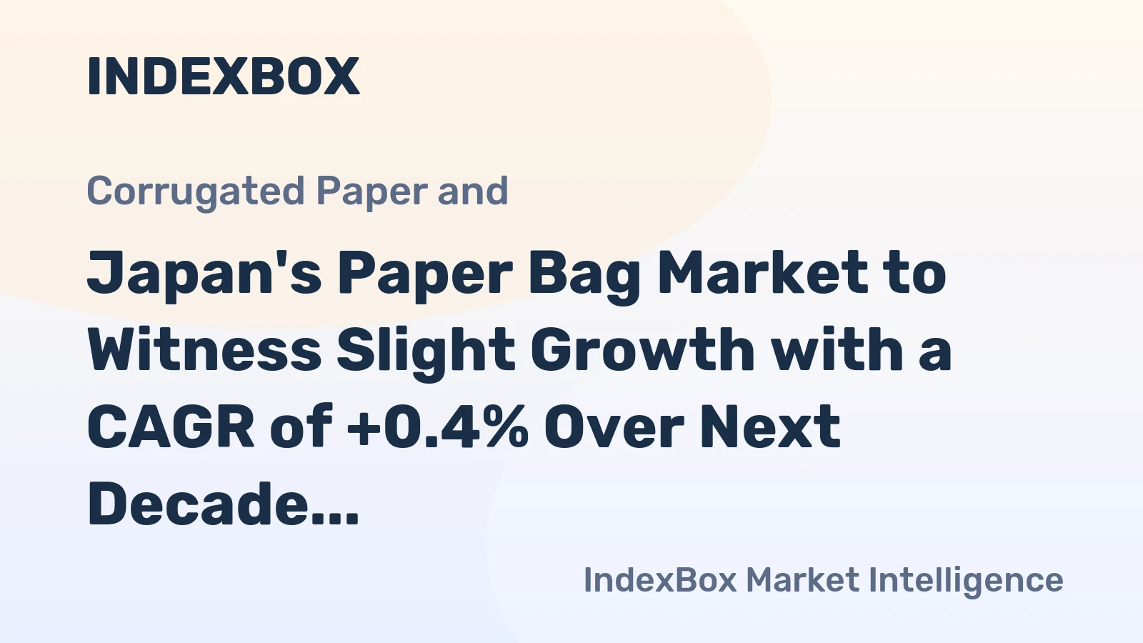 Japan's Paper Bag Market to Witness Slight Growth with a CAGR of +0.4% Over Next Decade