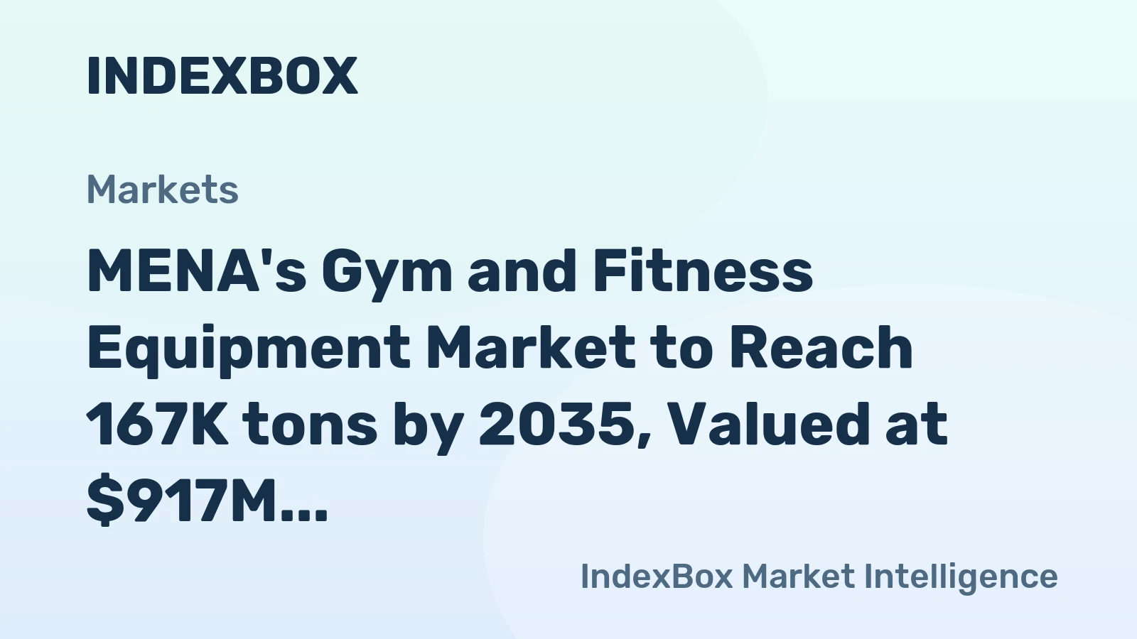 MENA's Gym and Fitness Equipment Market to Reach 167K tons by 2035, Valued at $917M
