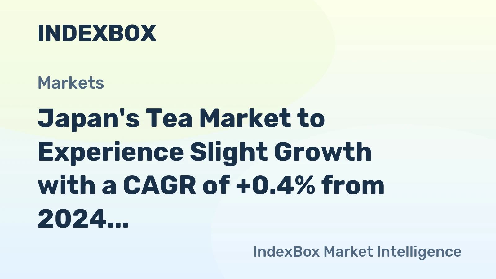 Japan's Tea Market to Experience Slight Growth with a CAGR of +0.4% from 2024 to 2035