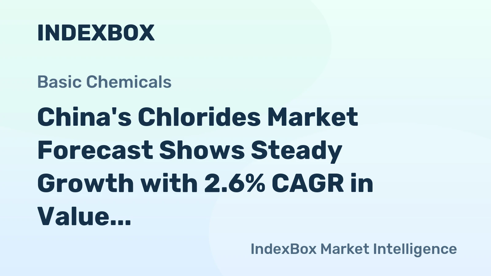 China's Chlorides Market Forecast Shows Steady Growth with 2.6% CAGR in Value Through 2035