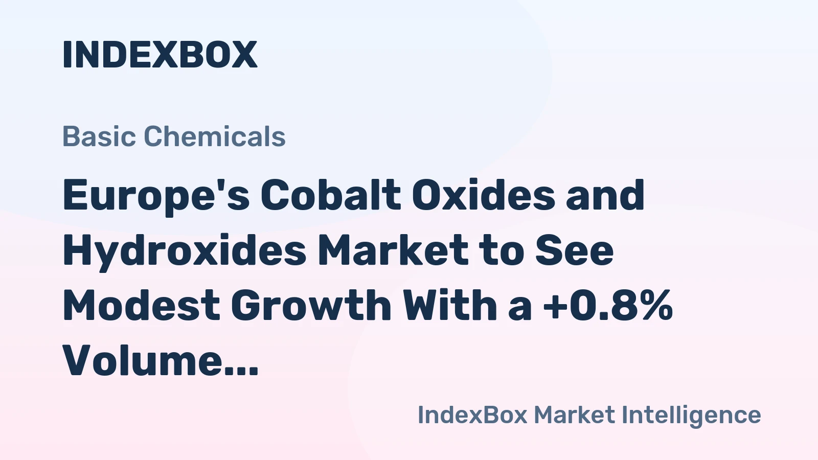 Europe's Cobalt Oxides and Hydroxides Market to See Modest Growth With a +0.8% Volume CAGR Through 2035