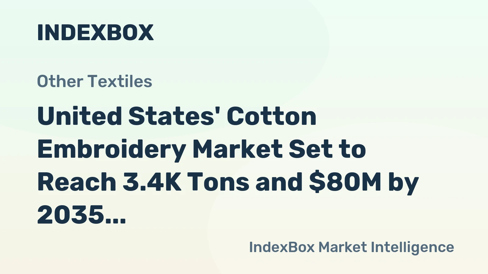United States' Cotton Embroidery Market Set to Reach 3.4K Tons and $80M by 2035