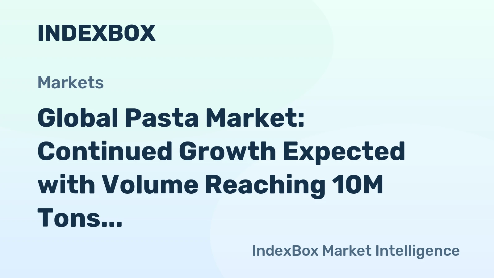 Global Pasta Market: Continued Growth Expected with Volume Reaching 10M Tons and Value at $22.4B by 2035