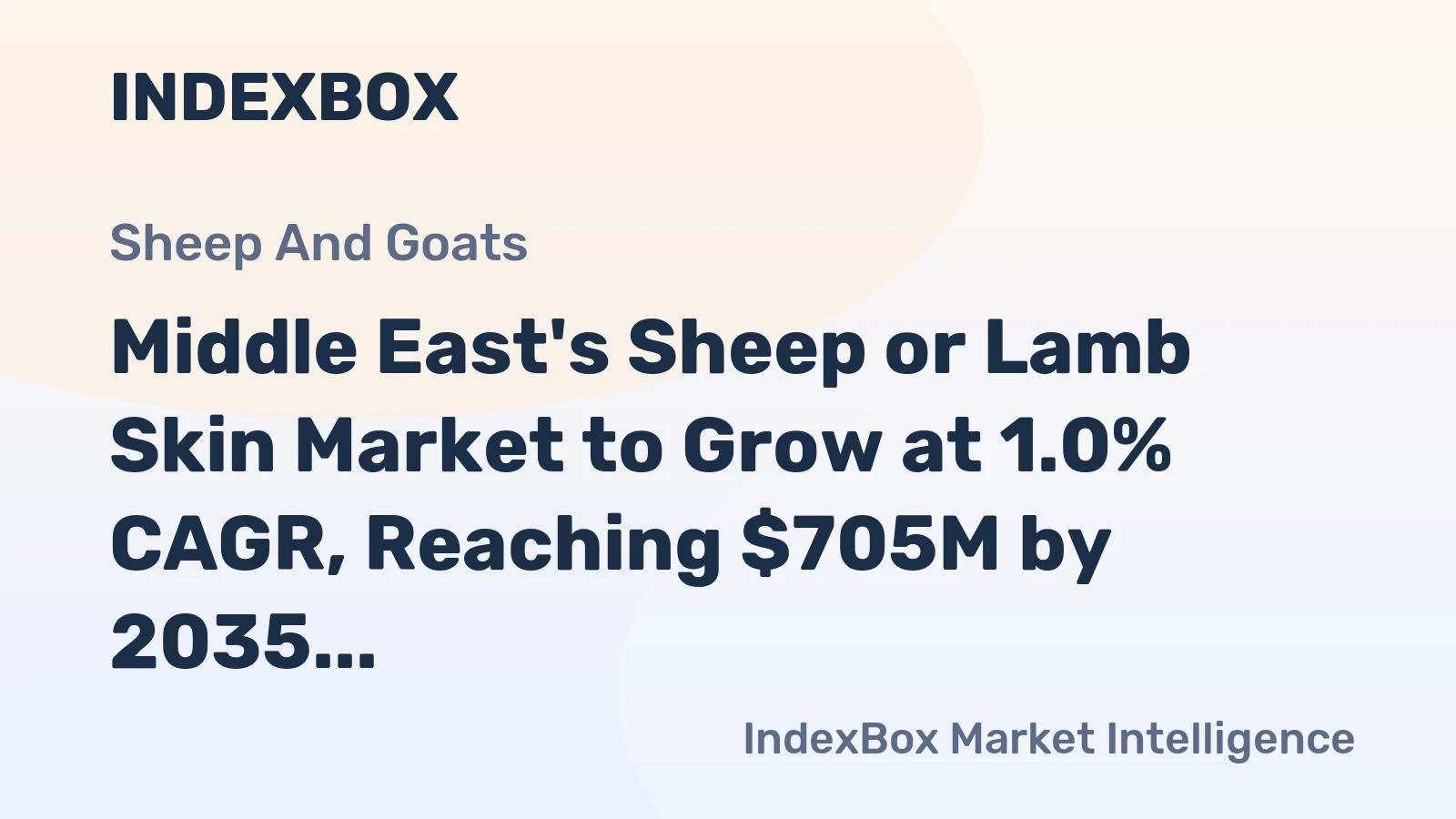 Middle East's Sheep or Lamb Skin Market to Grow at 1.0% CAGR, Reaching $705M by 2035