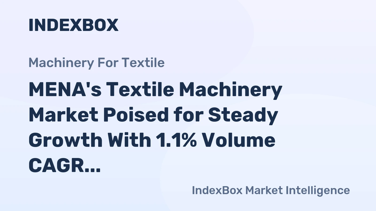 MENA's Textile Machinery Market Poised for Steady Growth With 1.1% Volume CAGR Through 2035