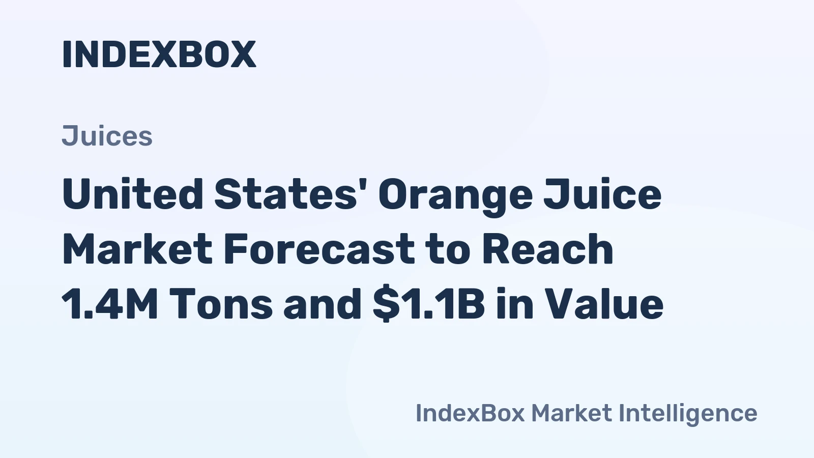 United States' Orange Juice Market Forecast to Reach 1.4M Tons and $1.1B in Value