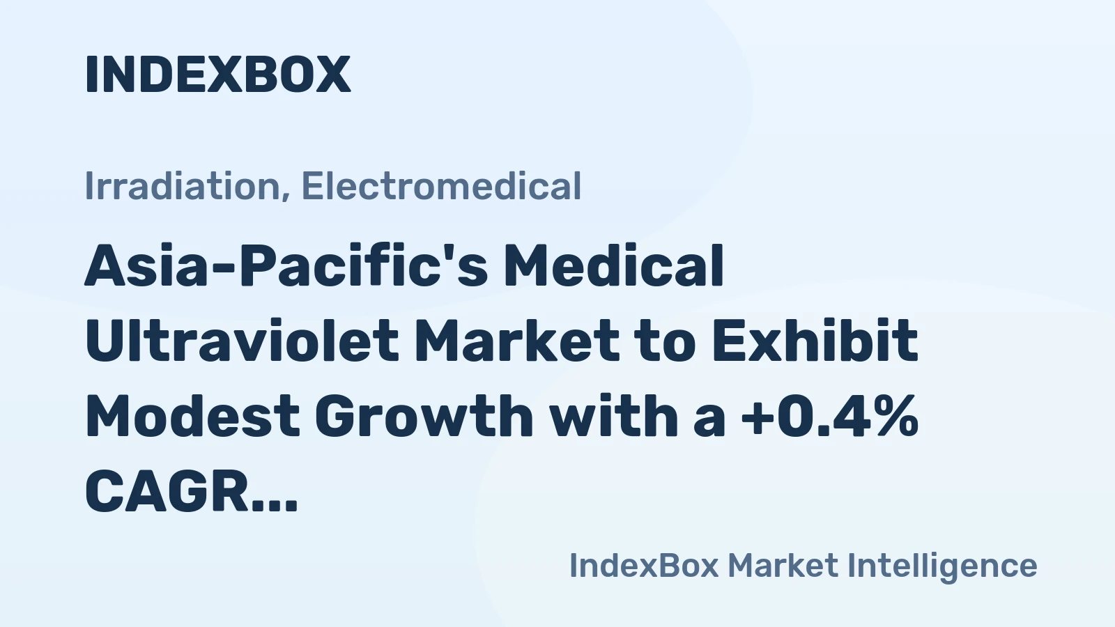 Asia-Pacific's Medical Ultraviolet Market to Exhibit Modest Growth with a +0.4% CAGR from 2024 to 2035