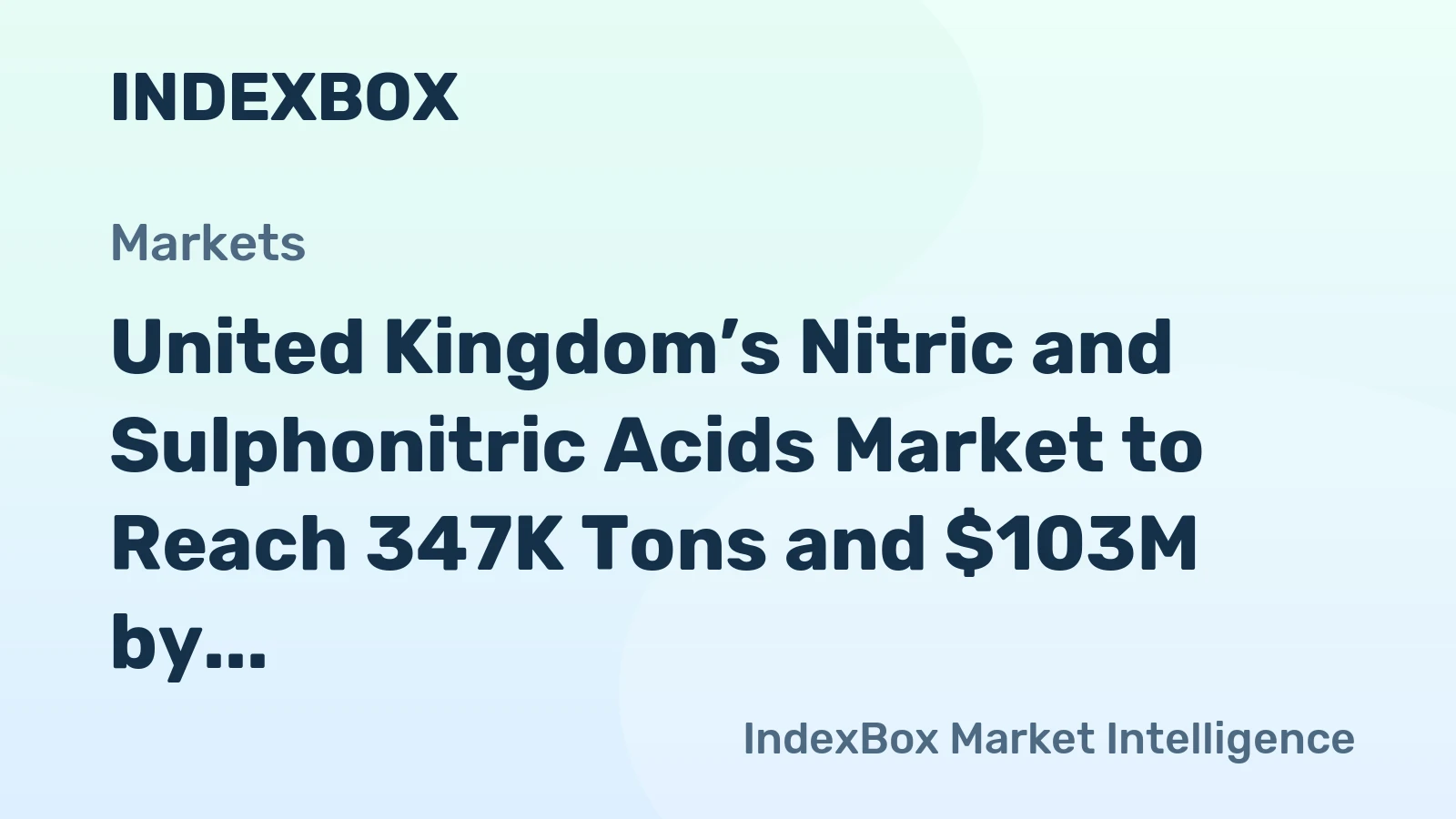 United Kingdom’s Nitric and Sulphonitric Acids Market to Reach 347K Tons and $103M by 2035