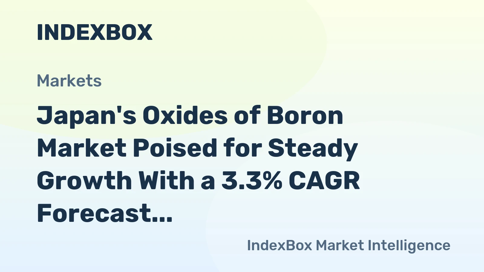 Japan's Oxides of Boron Market Poised for Steady Growth With a 3.3% CAGR Forecast Through 2035