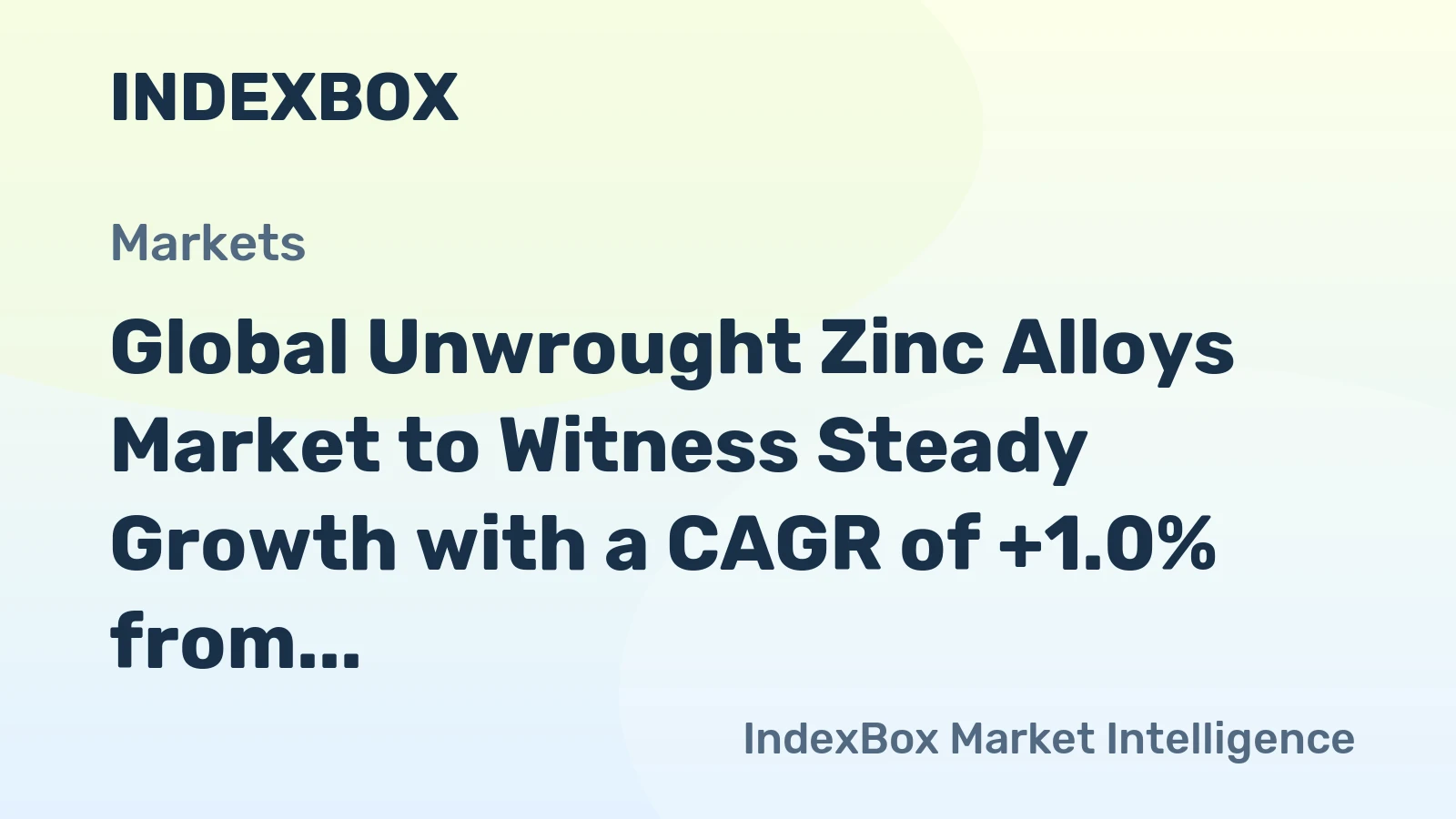 Global Unwrought Zinc Alloys Market to Witness Steady Growth with a CAGR of +1.0% from 2024 to 2035