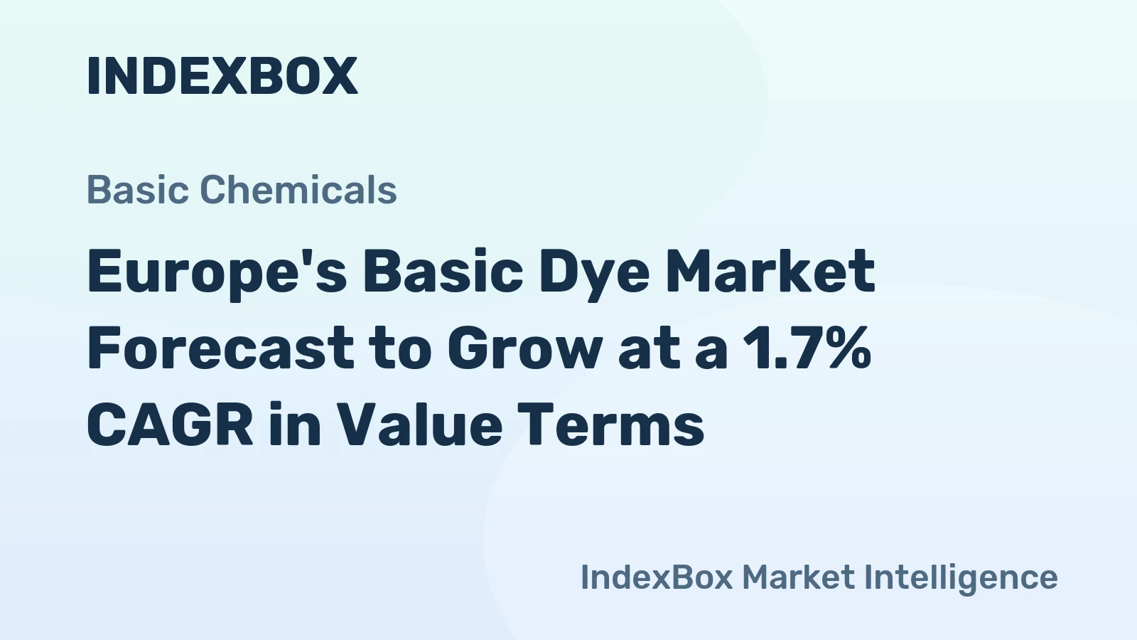 Europe's Basic Dye Market Forecast to Grow at a 1.7% CAGR in Value Terms