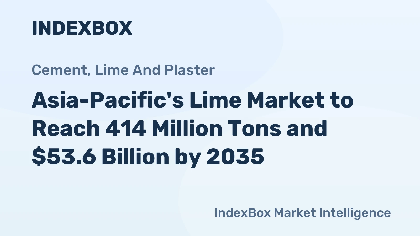 Asia-Pacific's Lime Market to Reach 414 Million Tons and $53.6 Billion by 2035