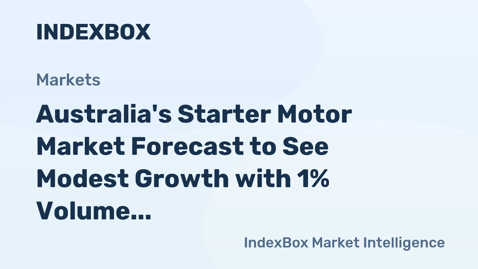Australia's Starter Motor Market Forecast to See Modest Growth with 1% Volume CAGR Through 2035