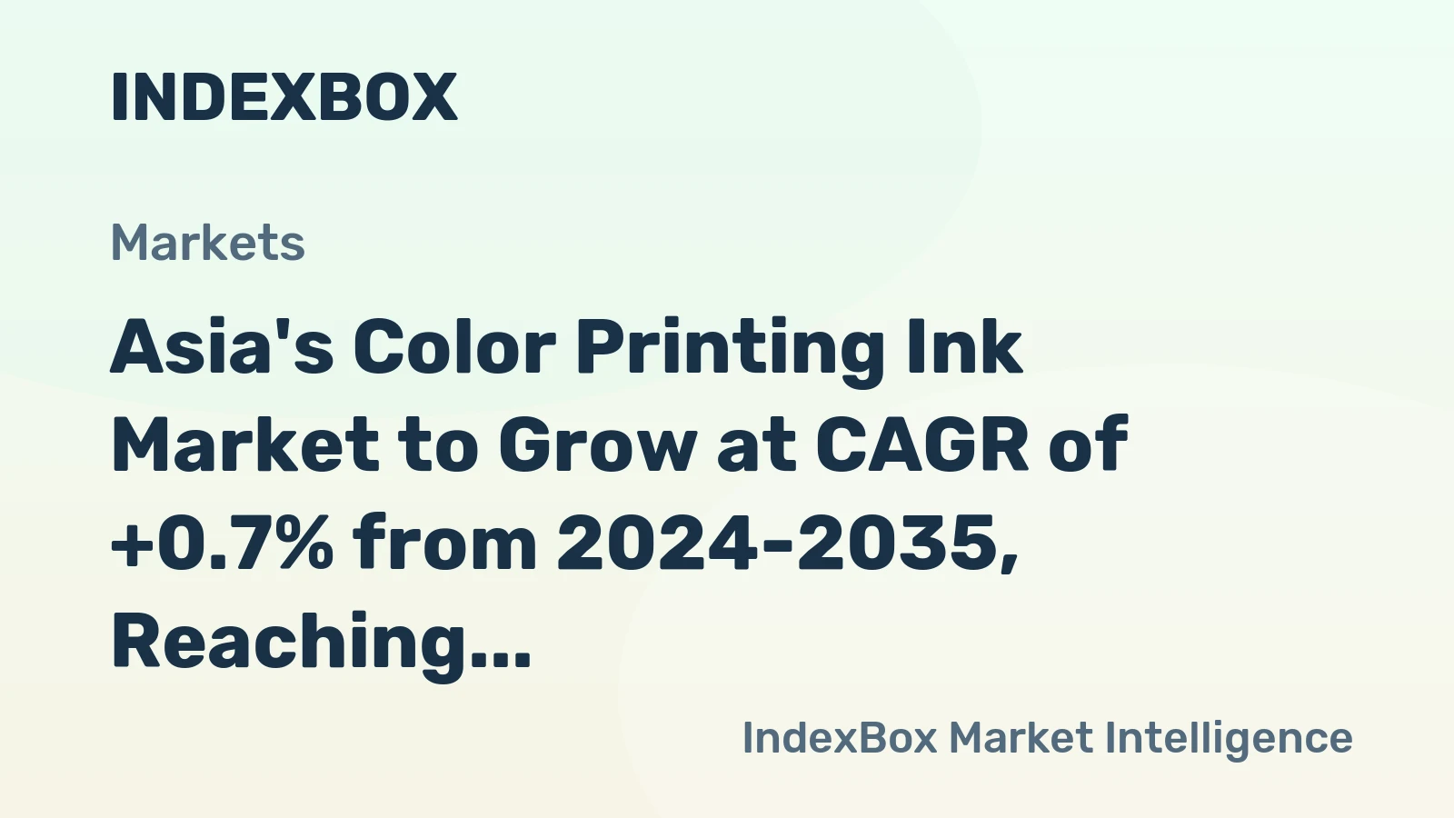 Asia's Color Printing Ink Market to Grow at CAGR of +0.7% from 2024-2035, Reaching 3.5M Tons