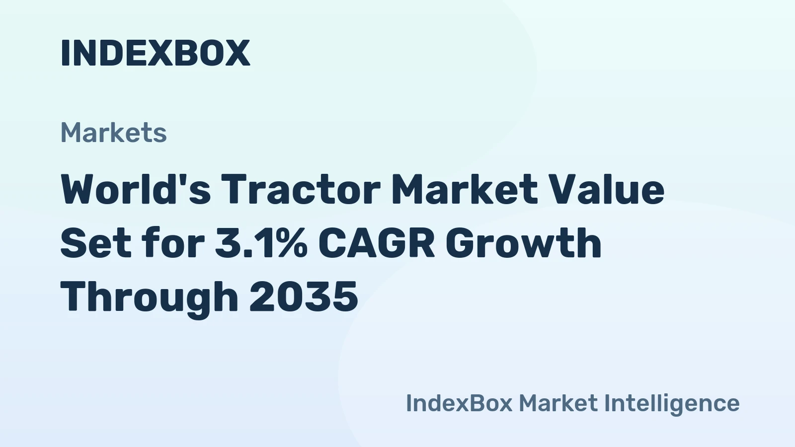 World's Tractor Market Value Set for 3.1% CAGR Growth Through 2035