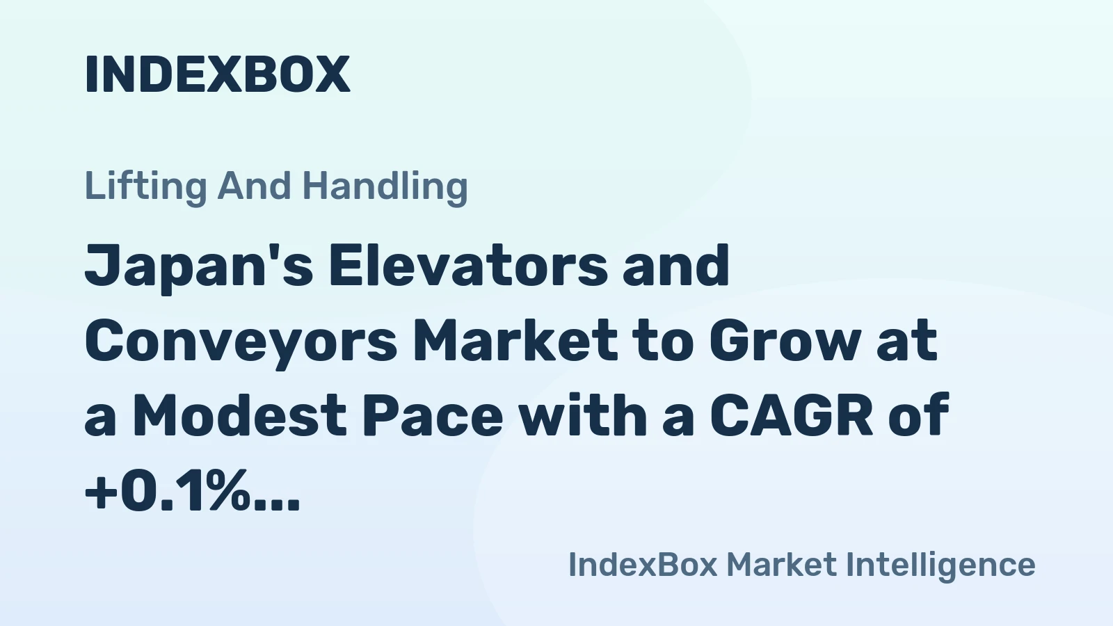 Japan's Elevators and Conveyors Market to Grow at a Modest Pace with a CAGR of +0.1% from 2024 to 2035