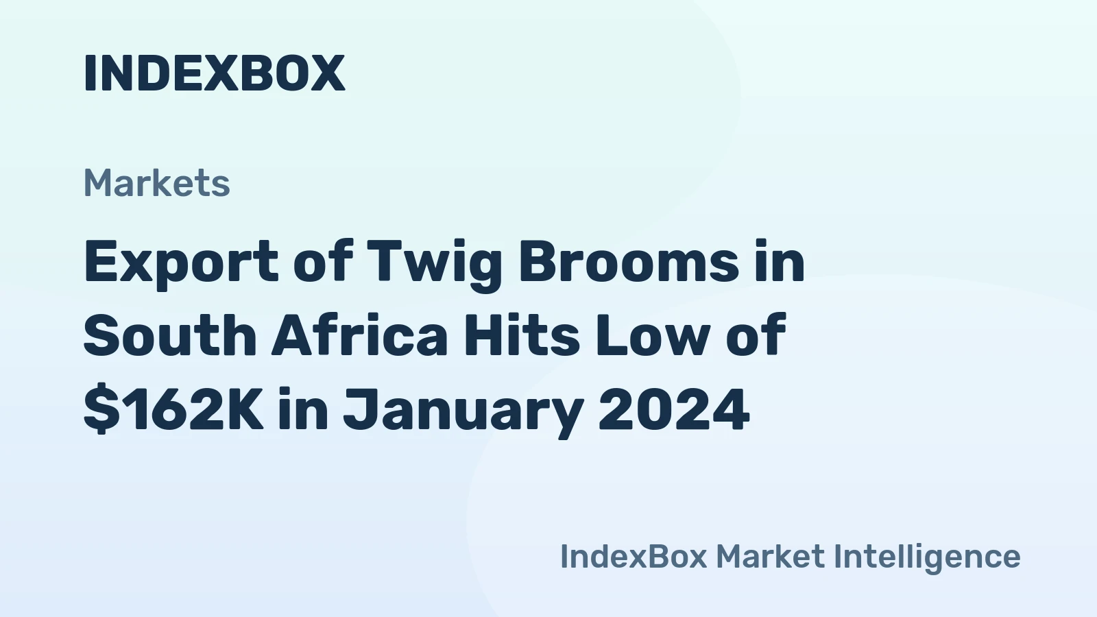Export of Twig Brooms in South Africa Hits Low of $162K in January 2024