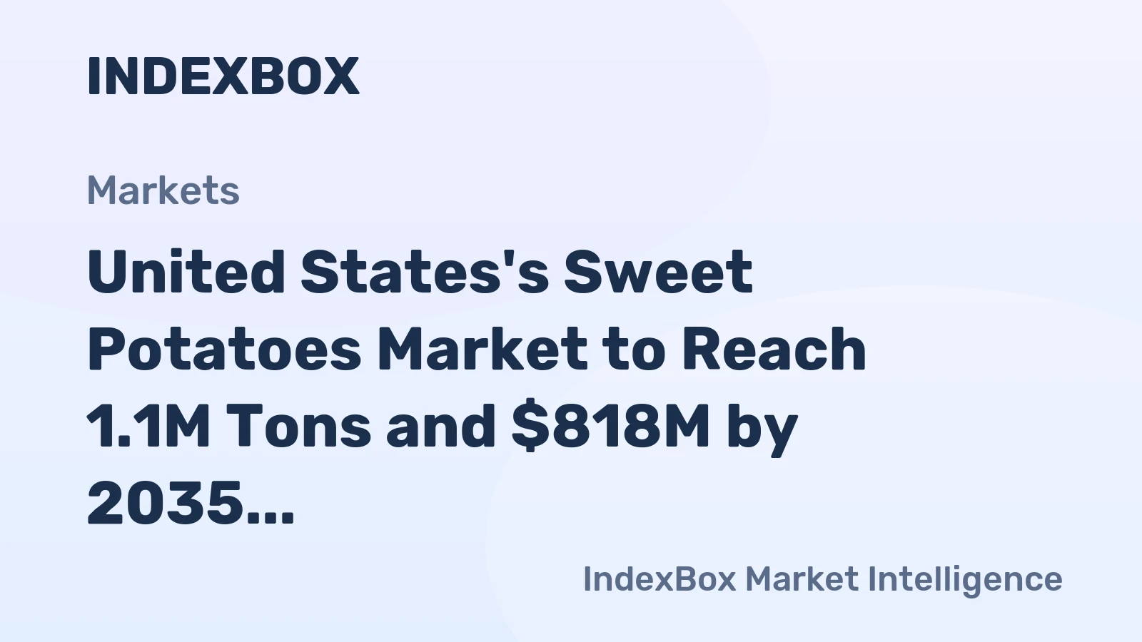 United States's Sweet Potatoes Market to Reach 1.1M Tons and $818M by 2035, Driven by Increasing Demand