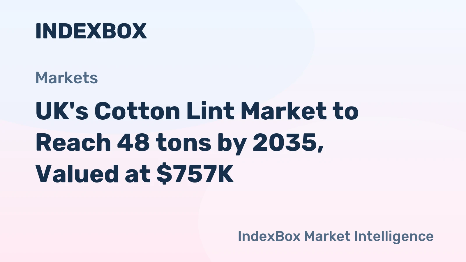 UK's Cotton Lint Market to Reach 48 tons by 2035, Valued at $757K