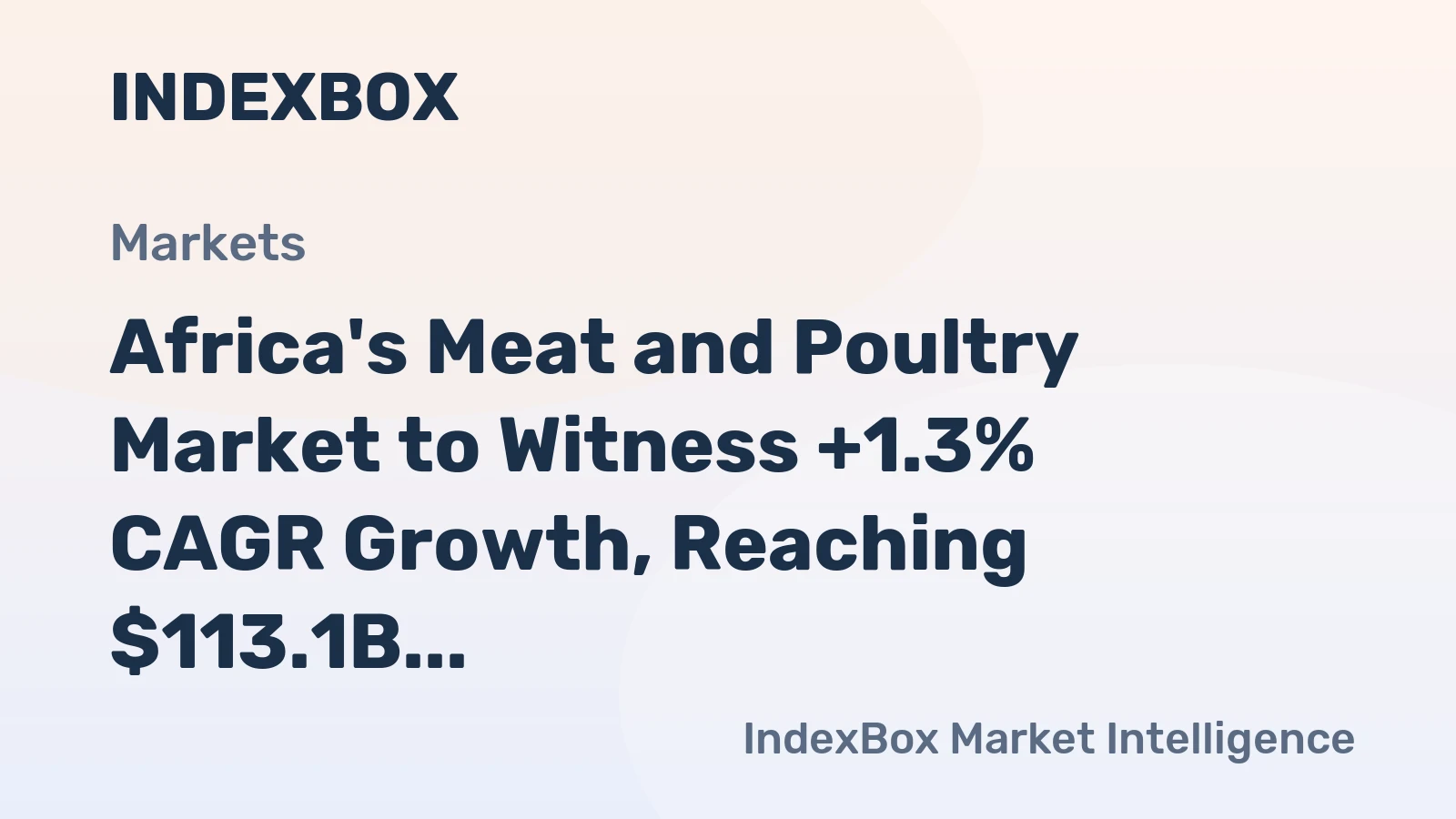 Africa's Meat and Poultry Market to Witness +1.3% CAGR Growth, Reaching $113.1B by 2035