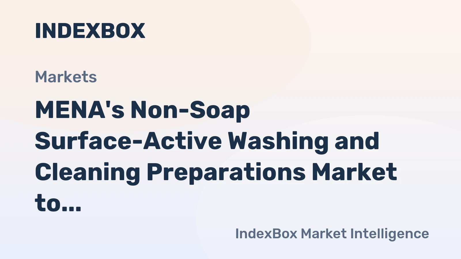 MENA's Non-Soap Surface-Active Washing and Cleaning Preparations Market to Grow at 1.0% CAGR, Reaching 13M Tons by 2035