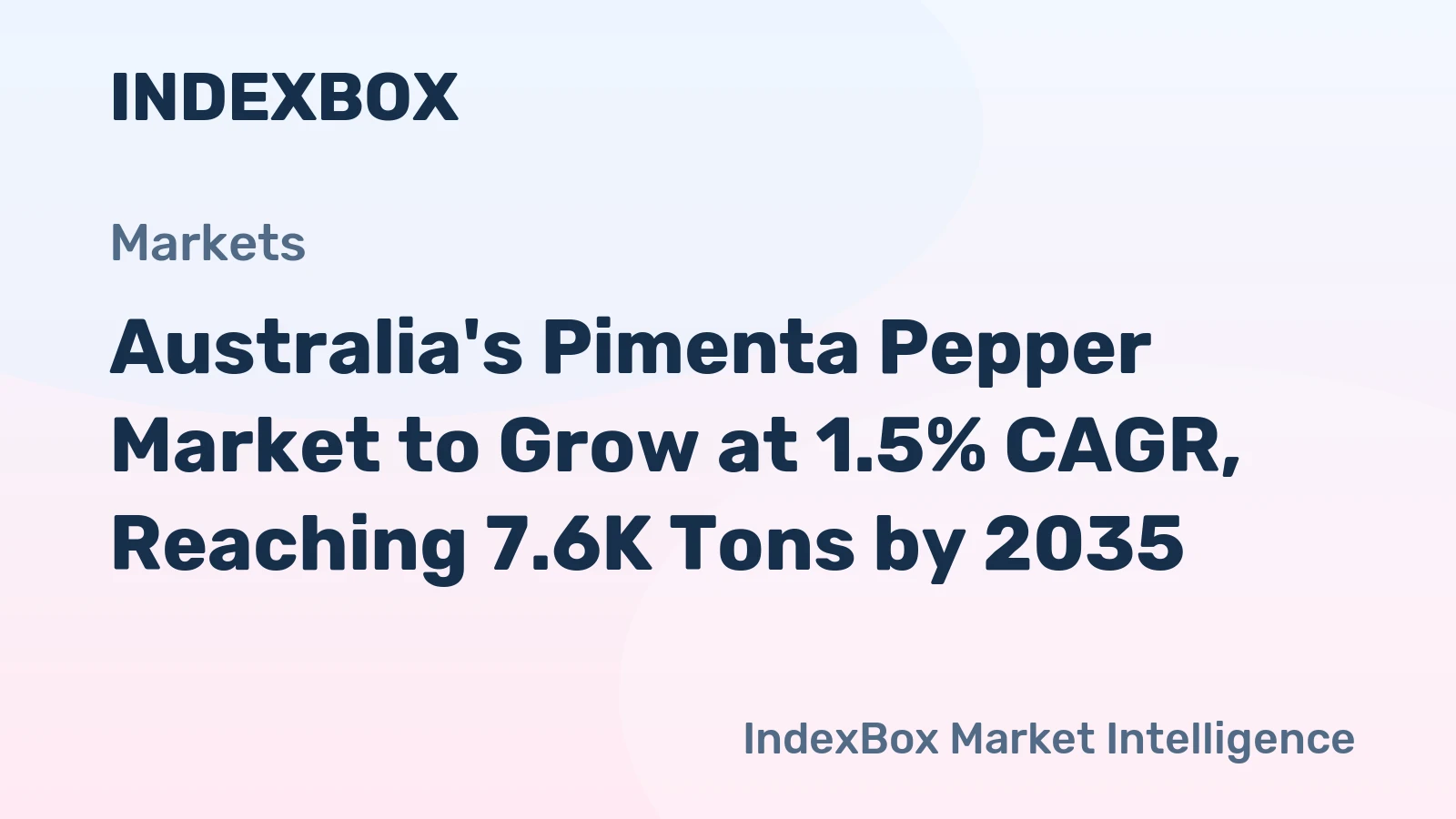 Australia's Pimenta Pepper Market to Grow at 1.5% CAGR, Reaching 7.6K Tons by 2035