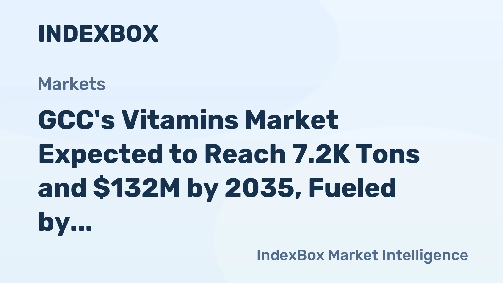 GCC's Vitamins Market Expected to Reach 7.2K Tons and $132M by 2035, Fueled by Growing Demand