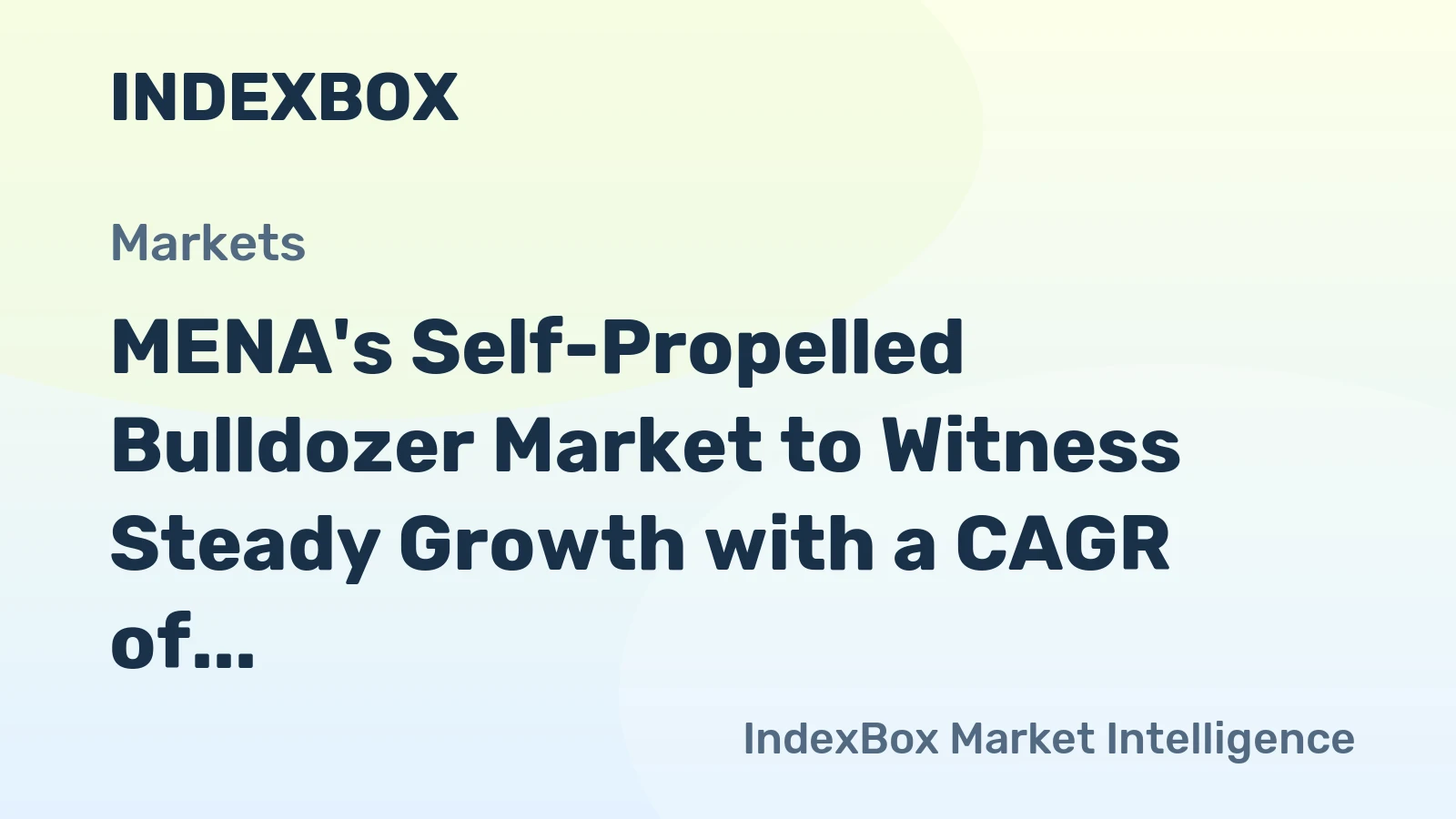 MENA's Self-Propelled Bulldozer Market to Witness Steady Growth with a CAGR of +1.1% from 2024 to 2035