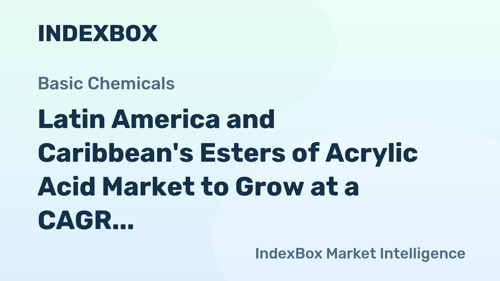 Latin America and Caribbean's Esters of Acrylic Acid Market to Grow at a CAGR of +0.5% by 2035