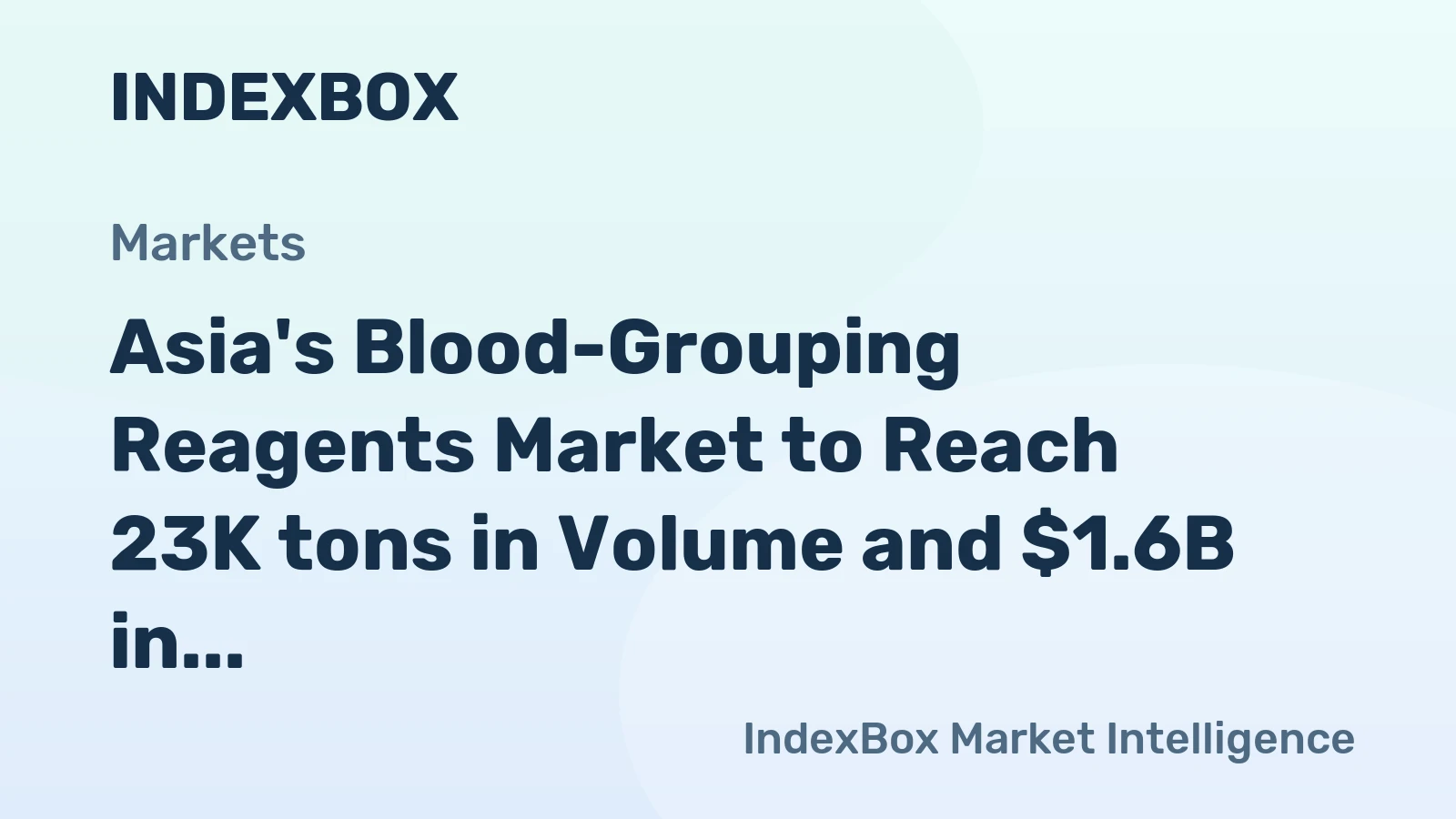 Asia's Blood-Grouping Reagents Market to Reach 23K tons in Volume and $1.6B in Value by 2035