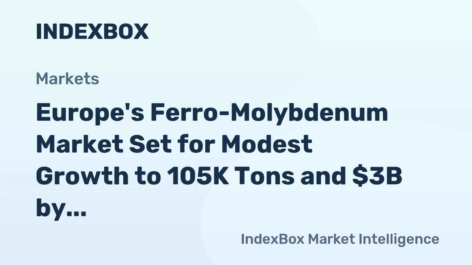 Europe's Ferro-Molybdenum Market Set for Modest Growth to 105K Tons and $3B by 2035