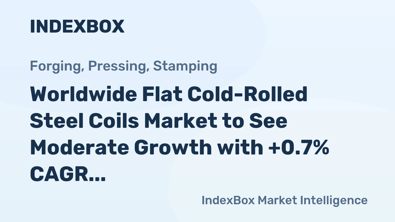 Worldwide Flat Cold-Rolled Steel Coils Market to See Moderate Growth with +0.7% CAGR