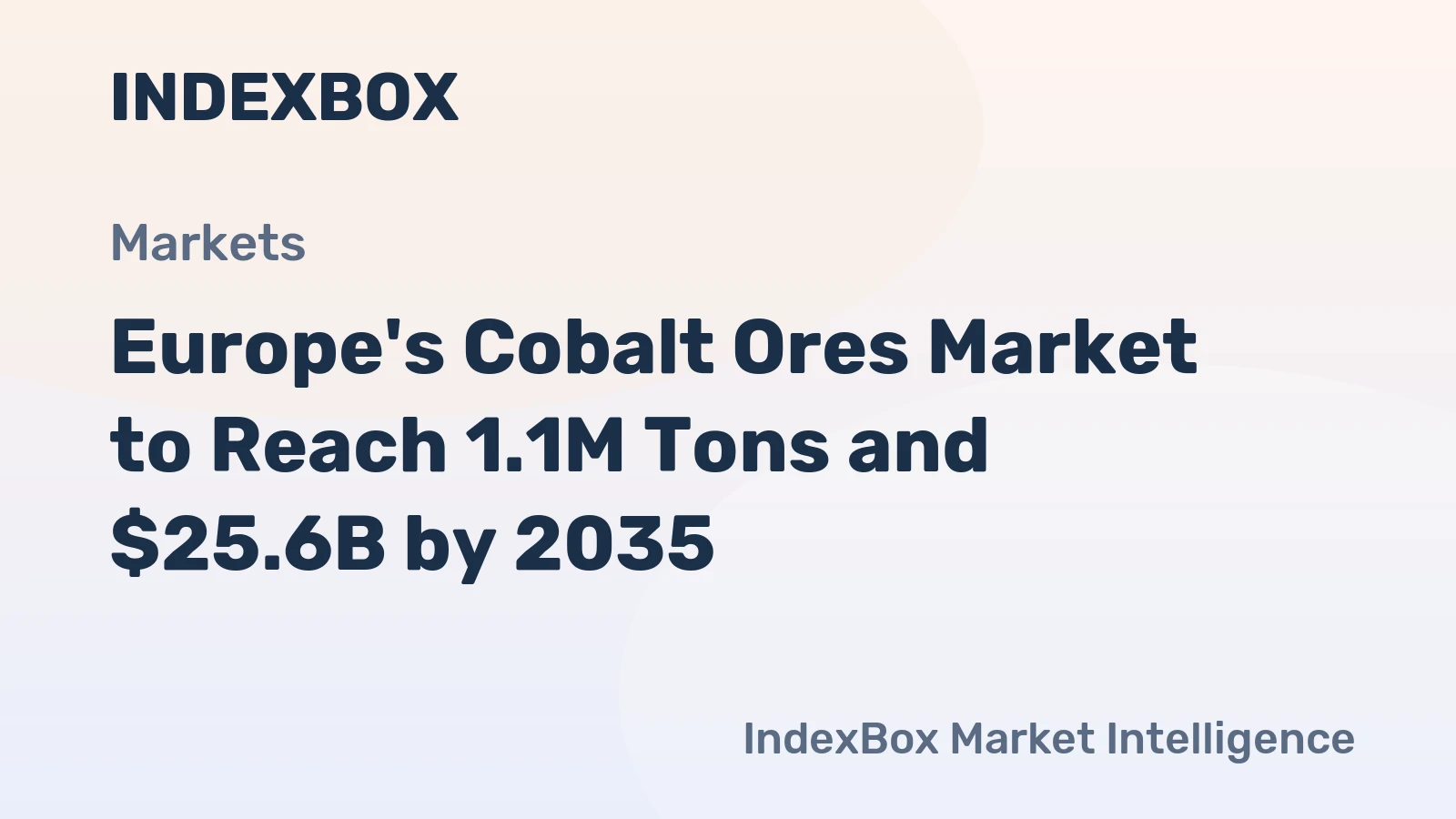 Europe's Cobalt Ores Market to Reach 1.1M Tons and $25.6B by 2035