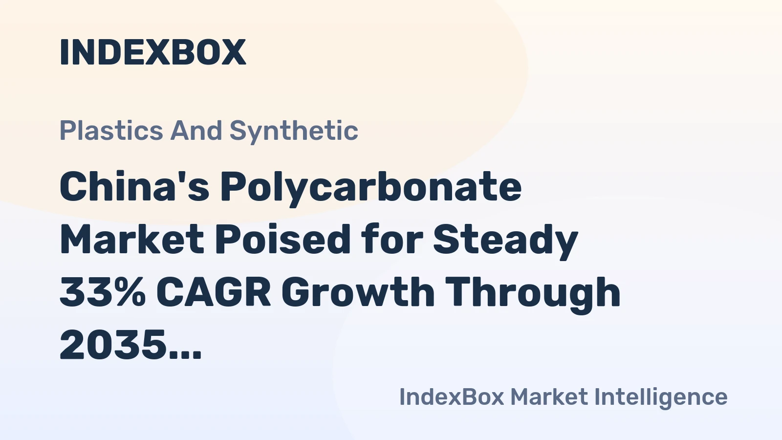 China's Polycarbonate Market Poised for Steady 33% CAGR Growth Through 2035