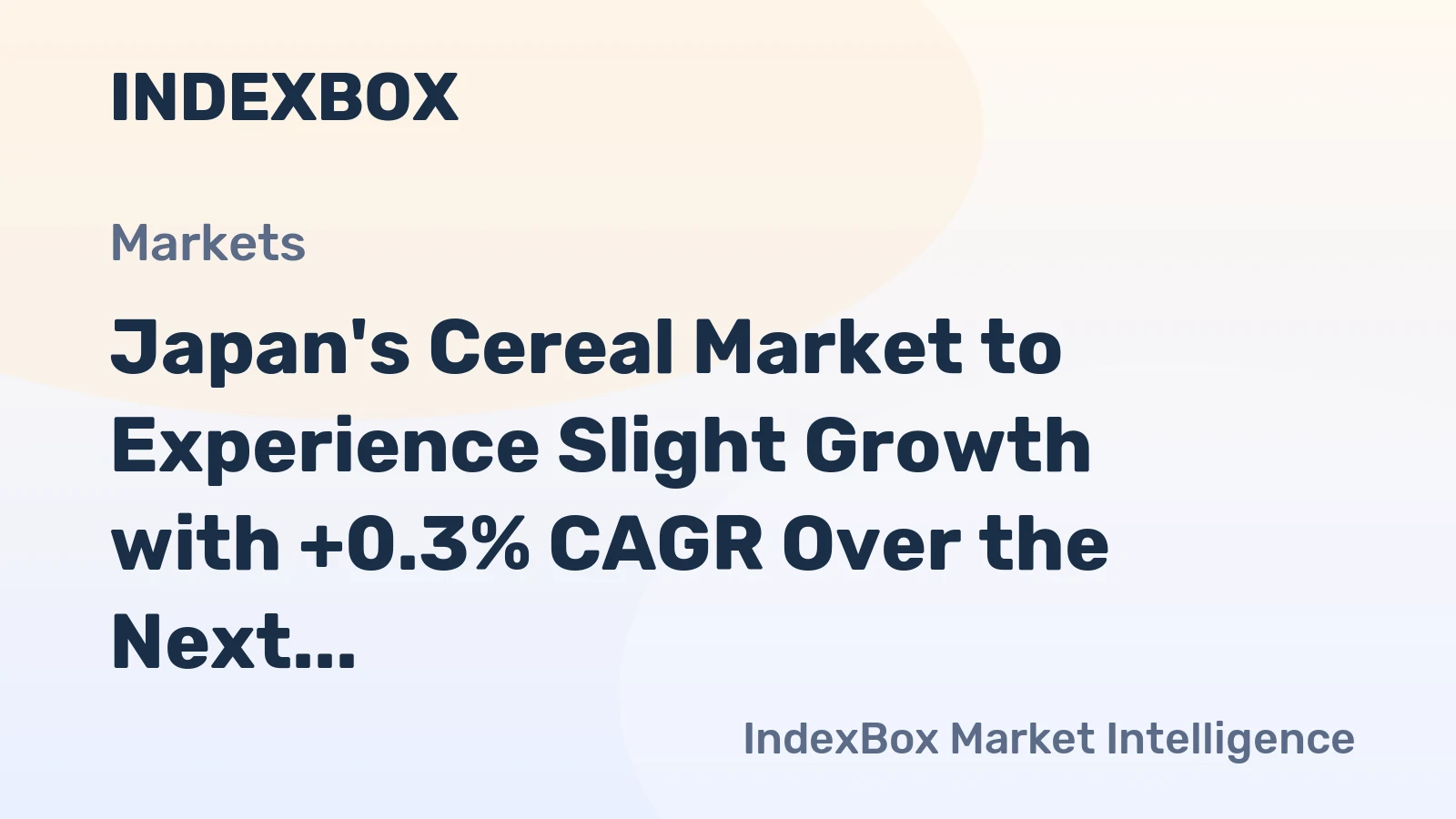 Japan's Cereal Market to Experience Slight Growth with +0.3% CAGR Over the Next Decade