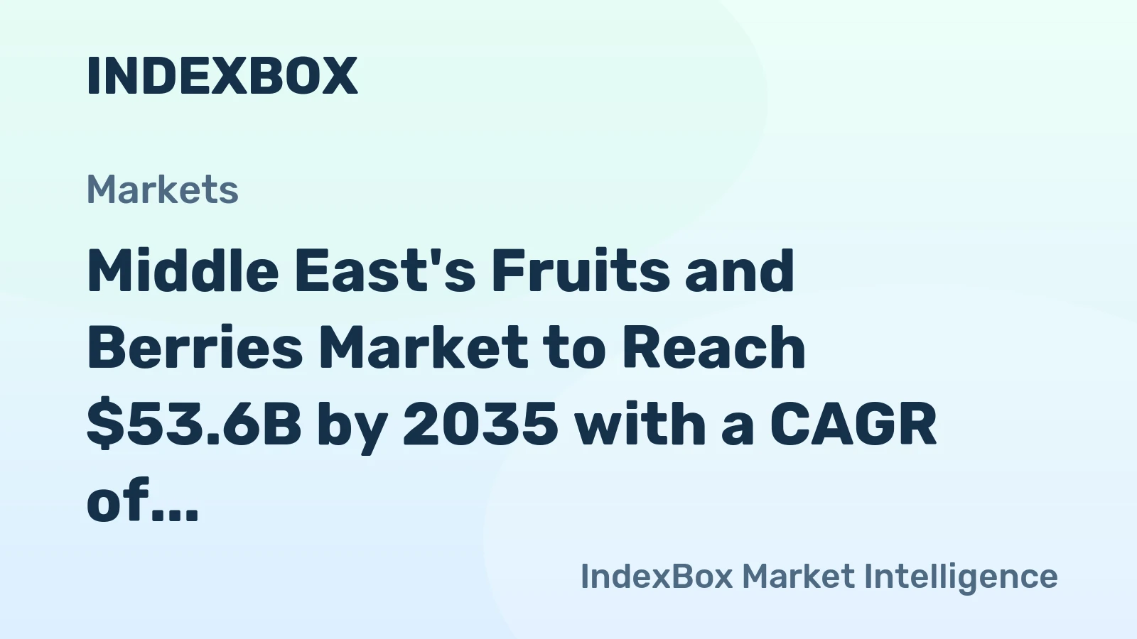 Middle East's Fruits and Berries Market to Reach $53.6B by 2035 with a CAGR of +1.2%