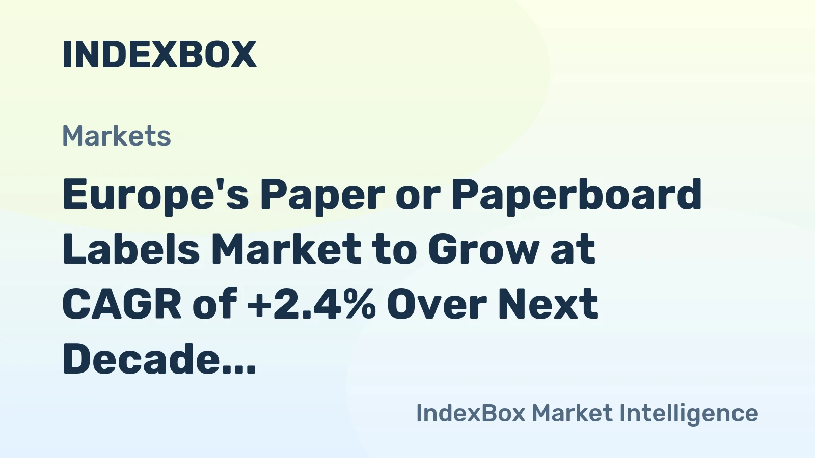 Europe's Paper or Paperboard Labels Market to Grow at CAGR of +2.4% Over Next Decade