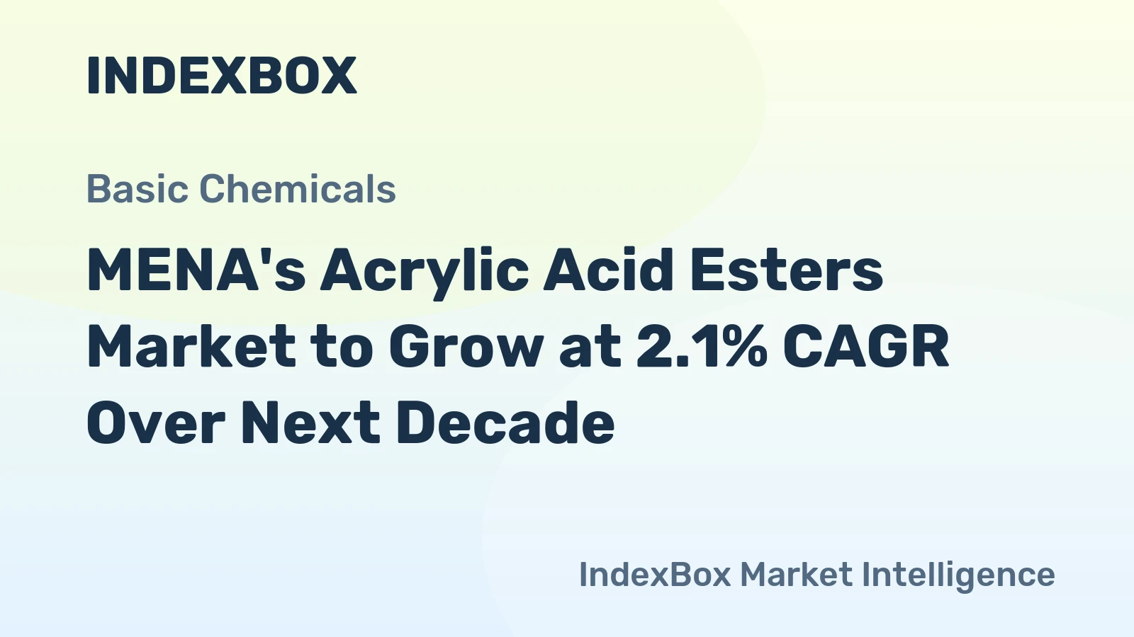 MENA's Acrylic Acid Esters Market to Grow at 2.1% CAGR Over Next Decade