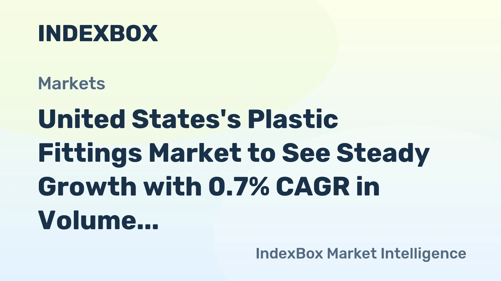 United States's Plastic Fittings Market to See Steady Growth with 0.7% CAGR in Volume from 2024-2035