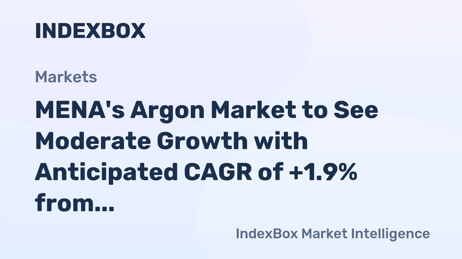 MENA's Argon Market to See Moderate Growth with Anticipated CAGR of +1.9% from 2024 to 2035