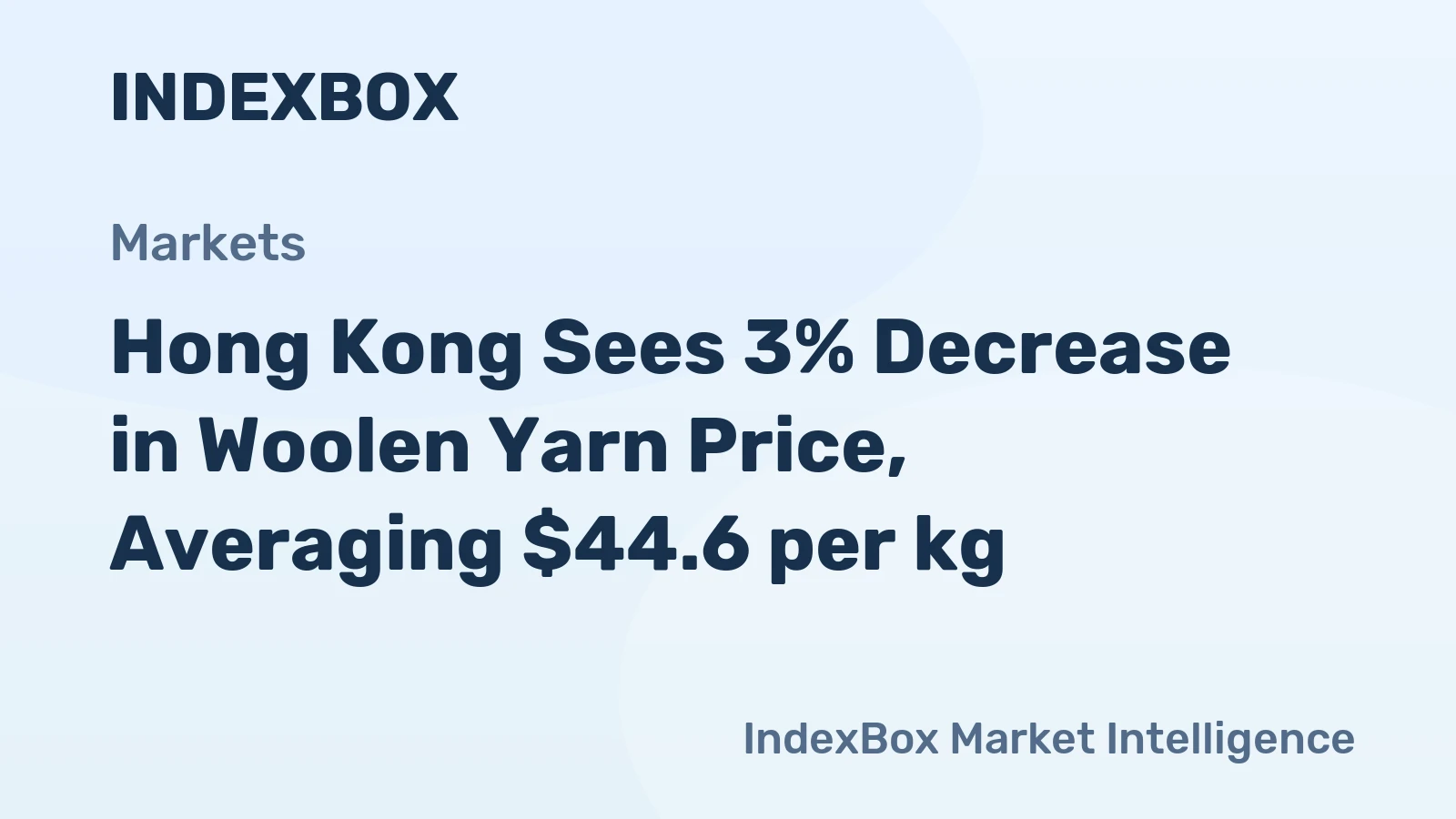Hong Kong Sees 3% Decrease in Woolen Yarn Price, Averaging $44.6 per kg