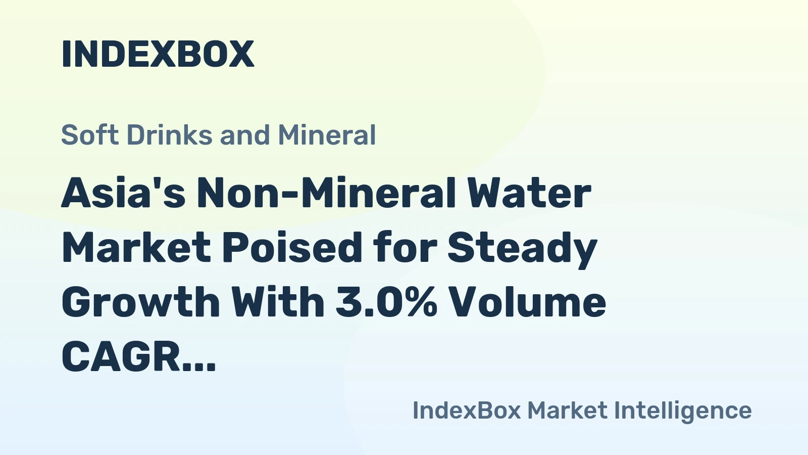 Asia's Non-Mineral Water Market Poised for Steady Growth With 3.0% Volume CAGR Through 2035